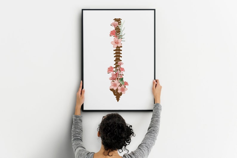 Floral Spine SVG, Human Backbone With Flowers (digital Download) - Etsy