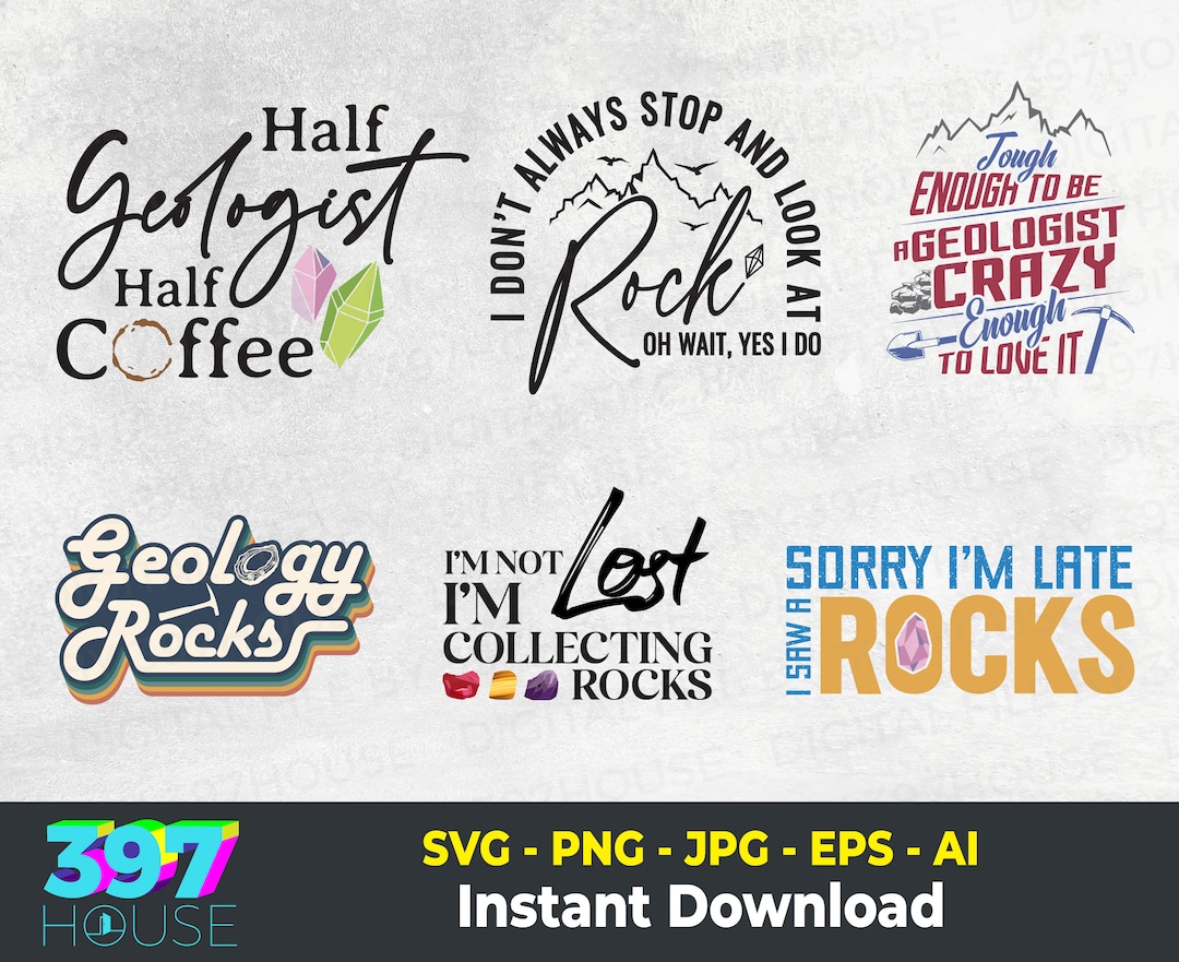 HUMOR Geologist Rocks Bundle 8 Svg, Funny Quotes for Geologist, Svg ...