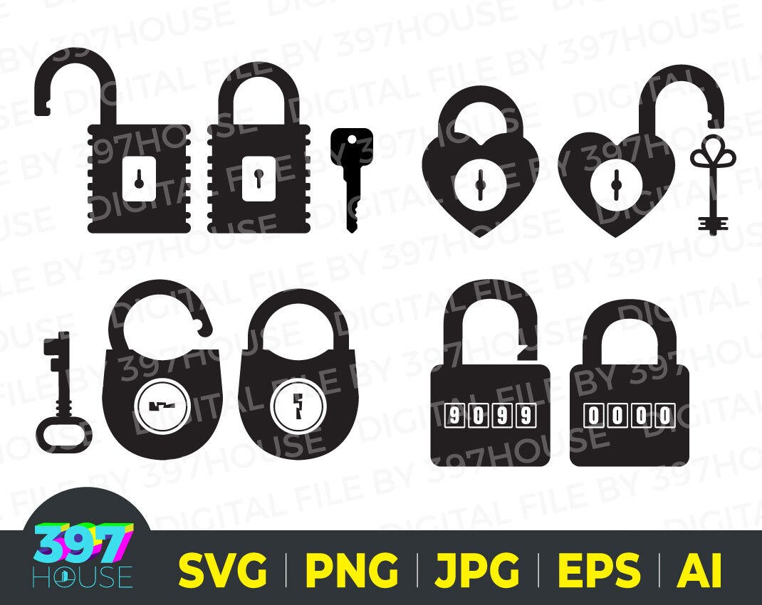 Door Locking SVG Set Door Lock svg Door Locking Clipart file | Etsy