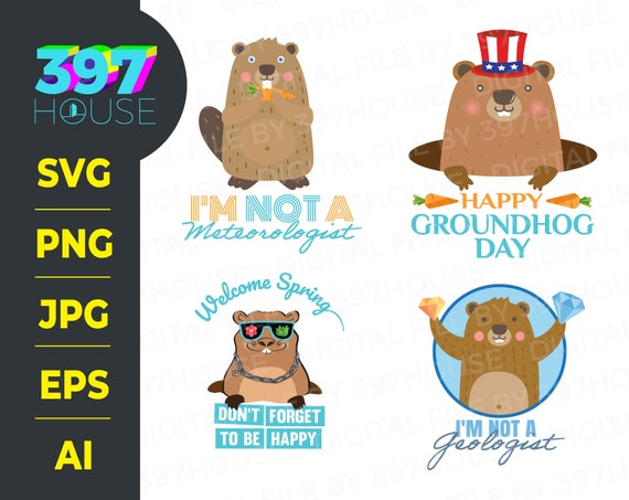Groundhog Bundle Svg Png Jpg in High Resolution Funny | Etsy