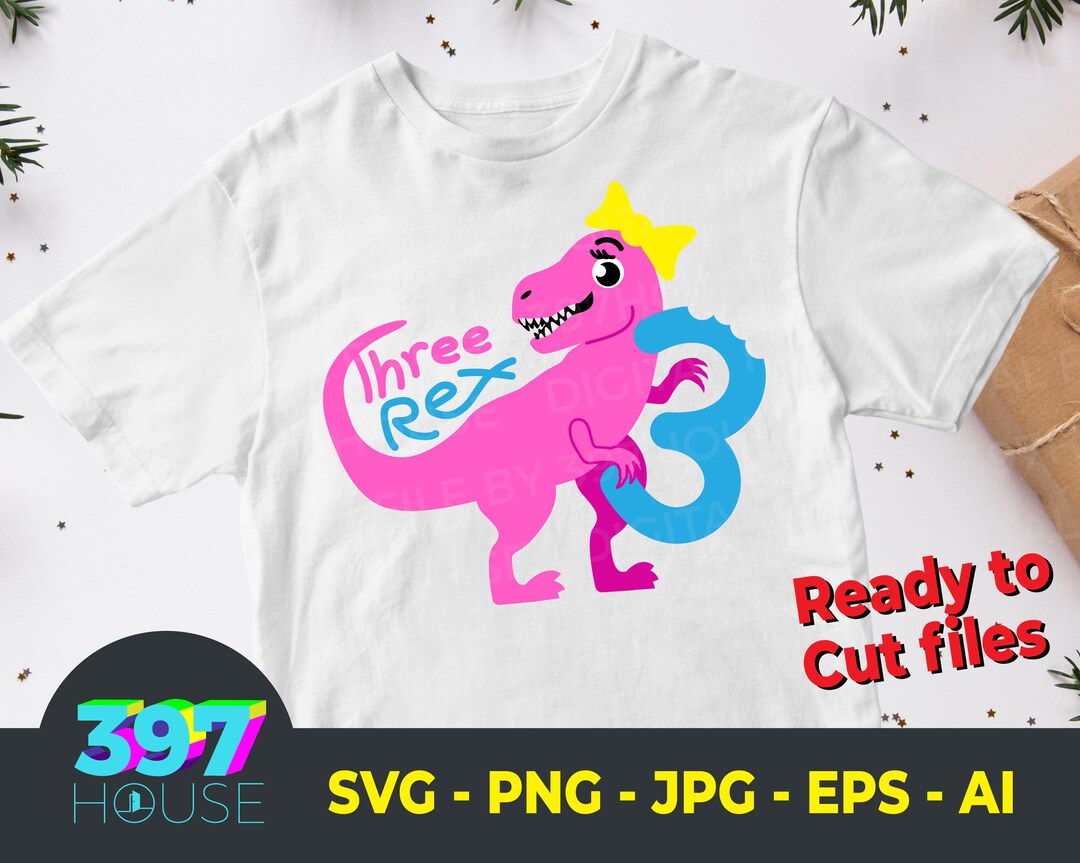 Three Rex Svg 3rd Birthday girl Svg Dinosaur Birthday PNG - Etsy España