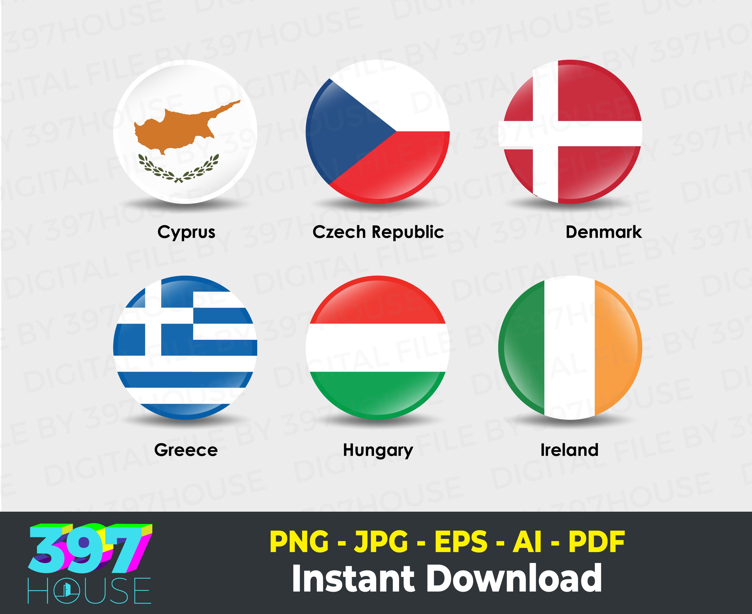 Vector Illustration of Round Shape Flags of the 28 Countries European ...