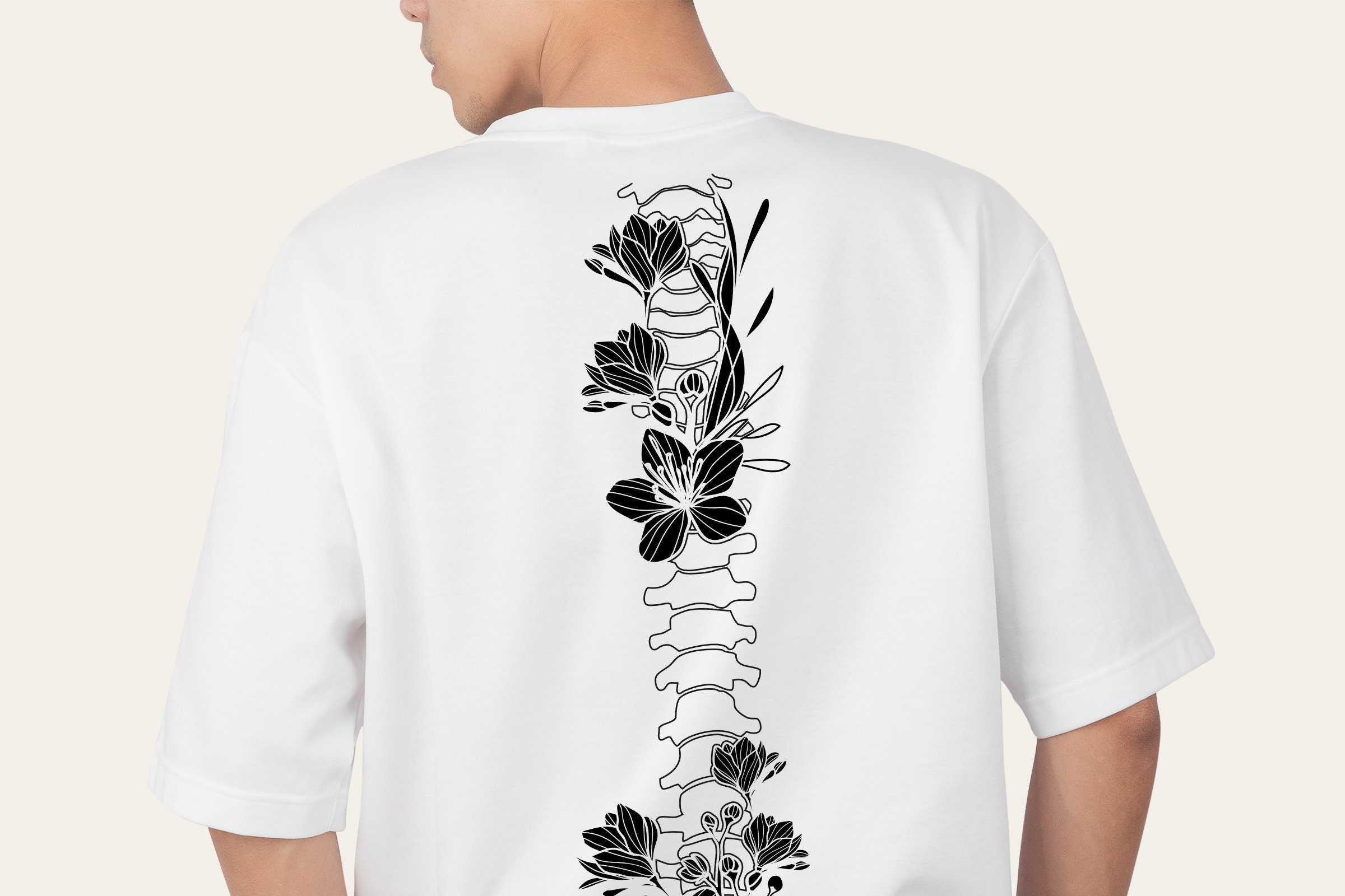 Floral Spine Svg Human Spine With Flower Svg Chiropractor - Etsy