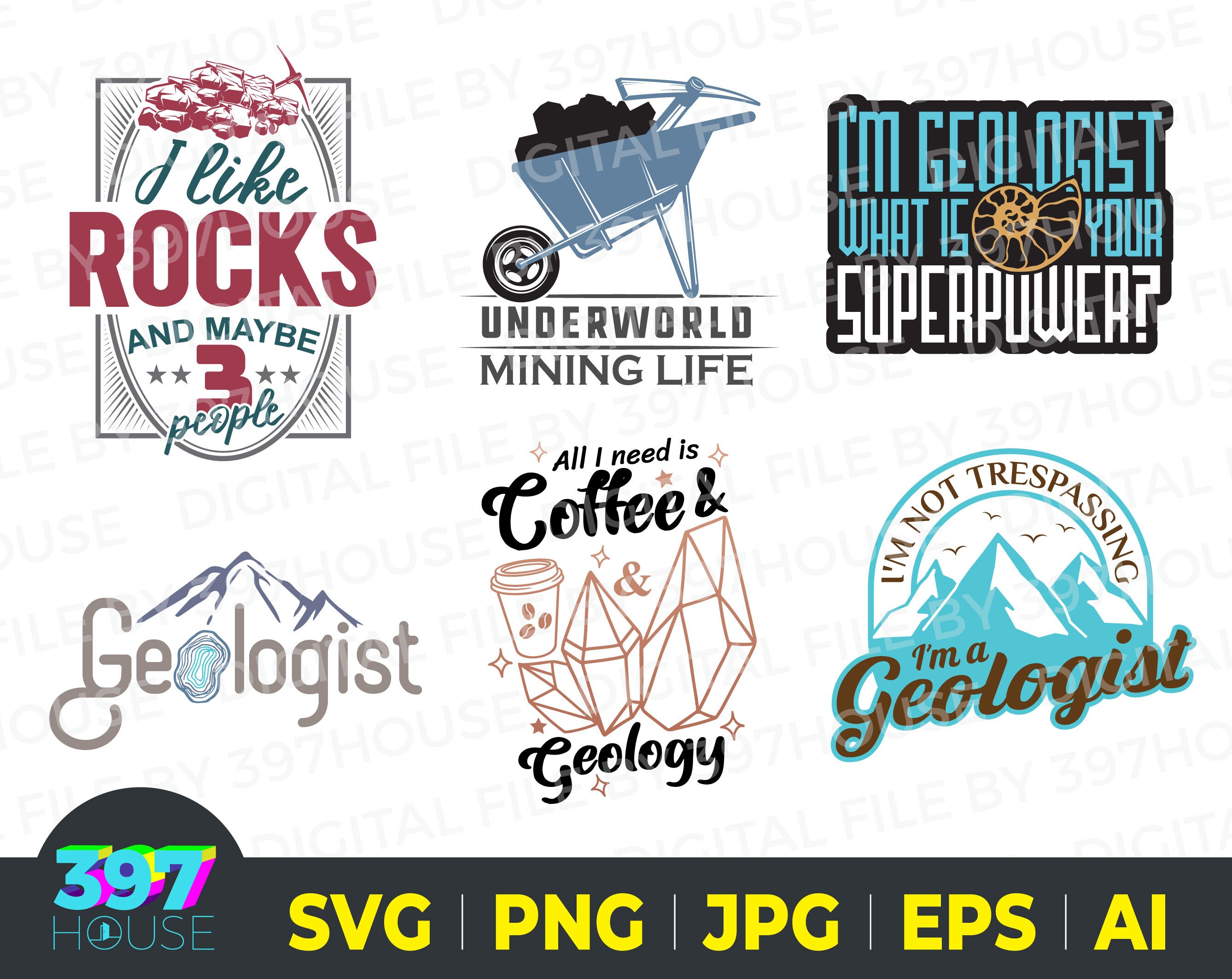 HUMOR Geologist Rock Bundle 5 Svg DIY Gift for Rock Collector - Etsy