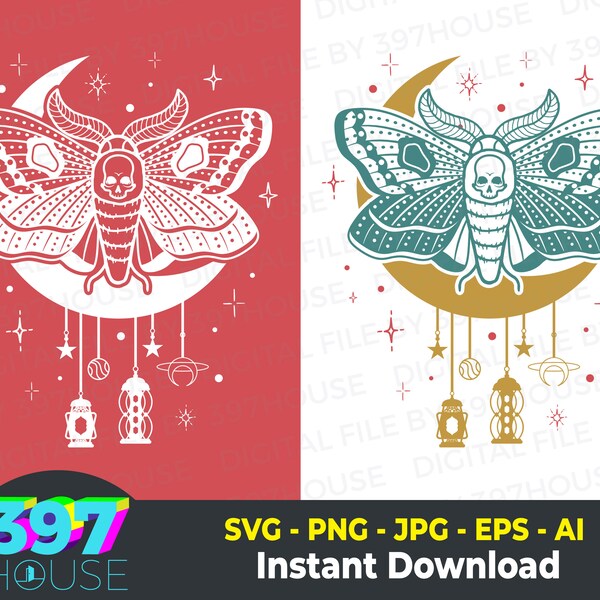 Gothic Moth Svg - Etsy