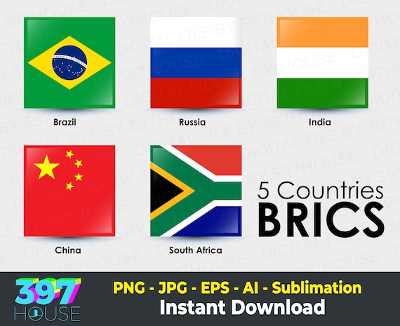 World Flags Svg, BRICS Flags of 5 Countries Png, Simple Square🍧 Sinta a ...