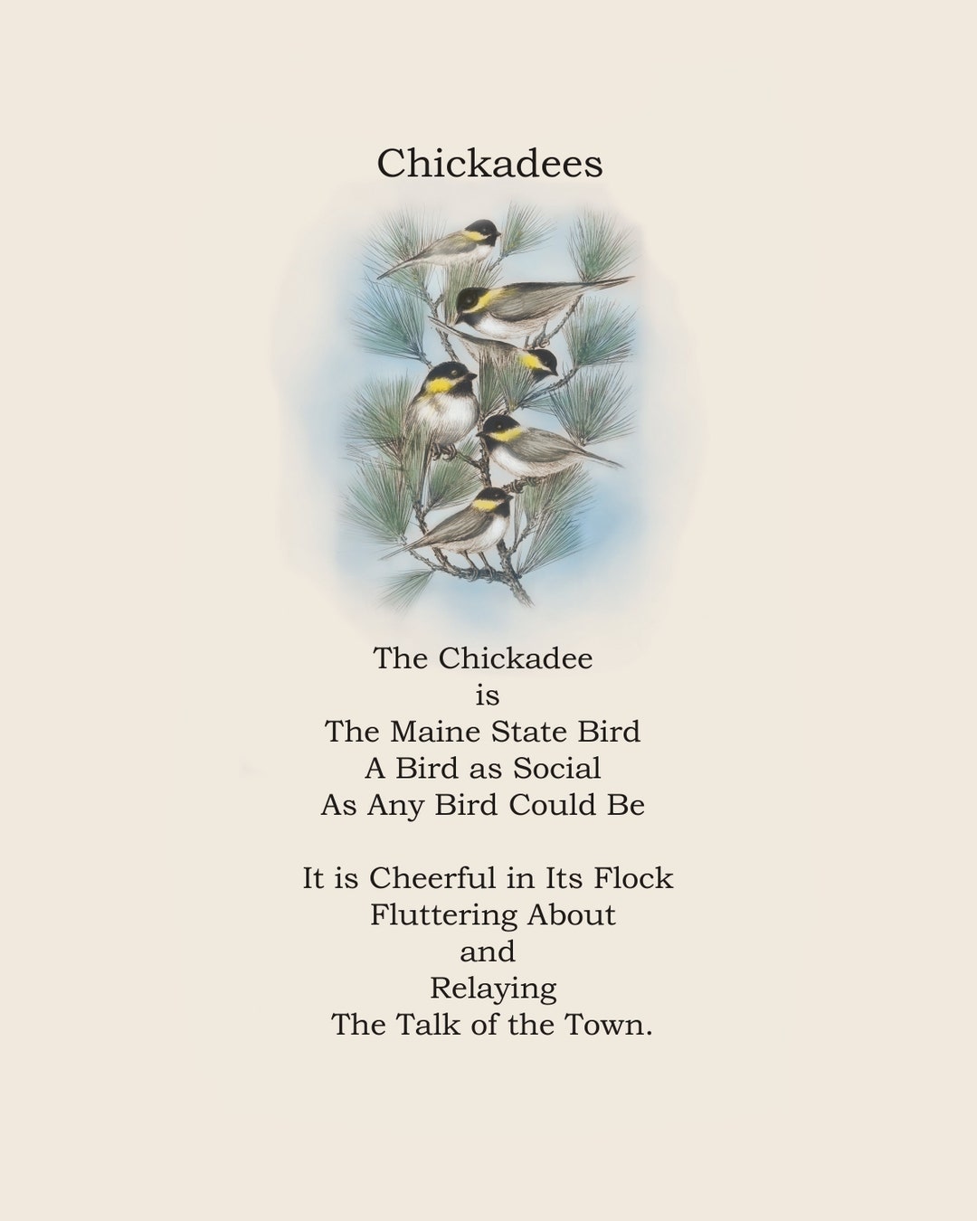CHICKADEES Poster - Etsy