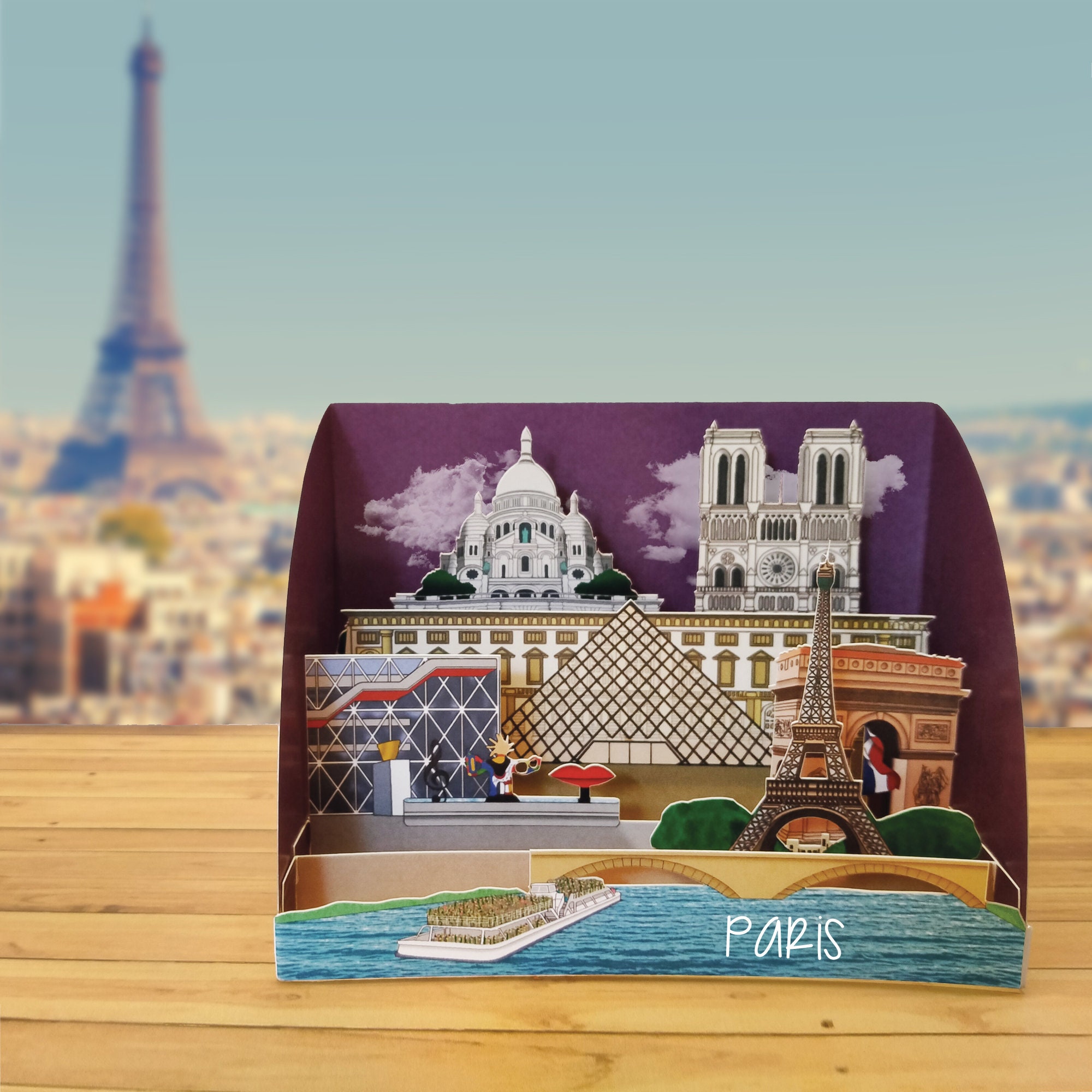 Paris - Pop up 3D "paper Sculpture" Gift, Greetings, Birthday, Wedding ...