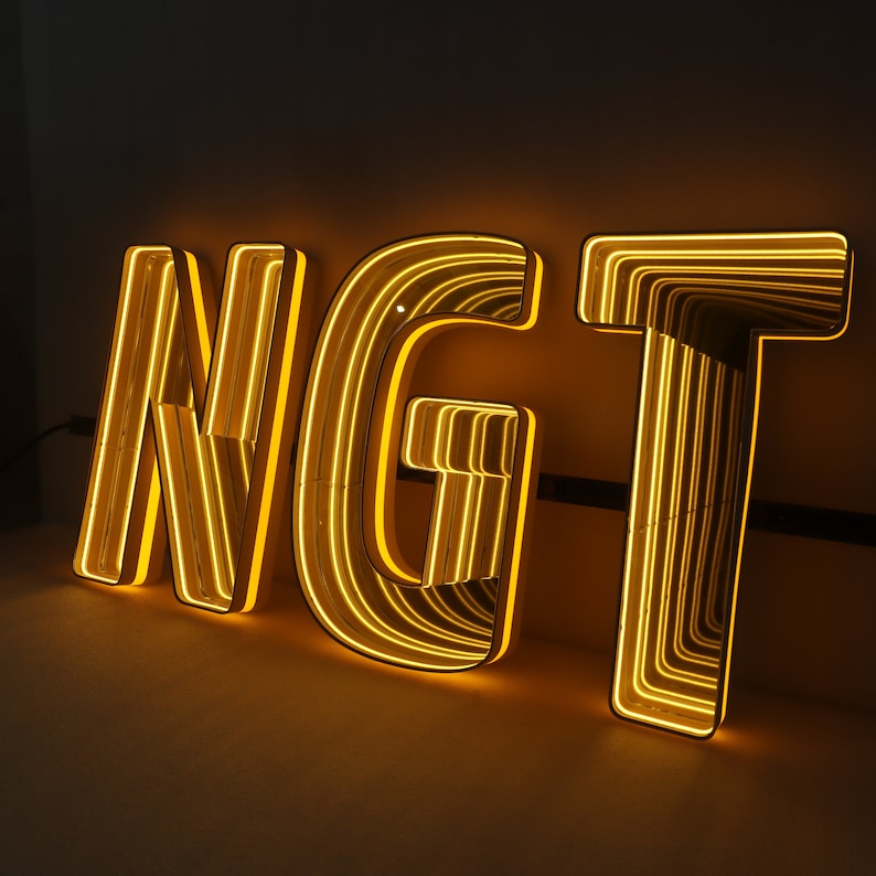 Custom Infinity Mirror Sign,led Track Letters, 3D Infinity Mirror Sign ...