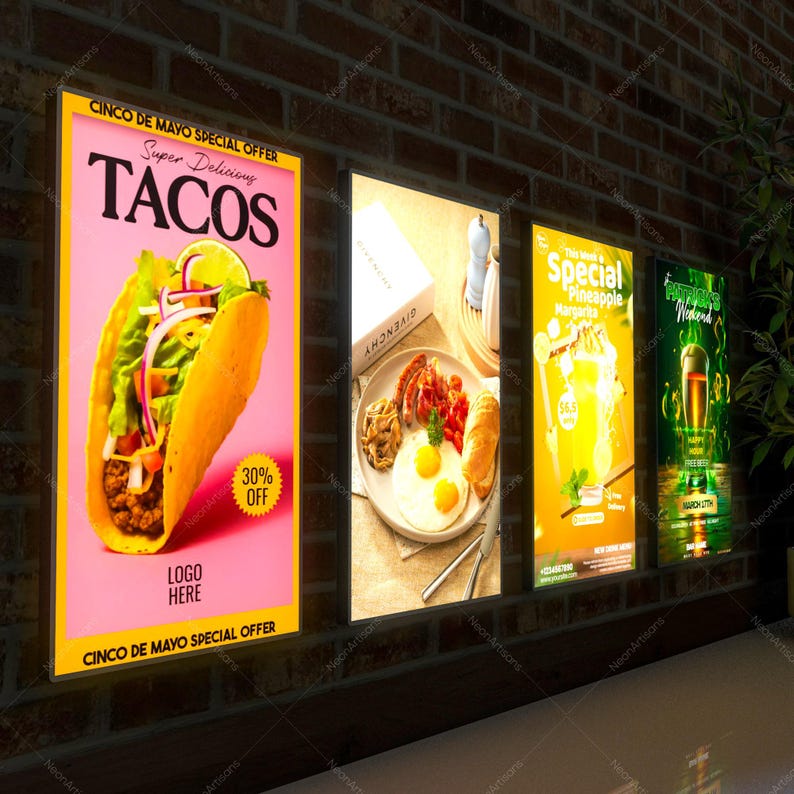 Ultra Slim Light Box,led Menu Board Advertising Light Boxes,wall ...