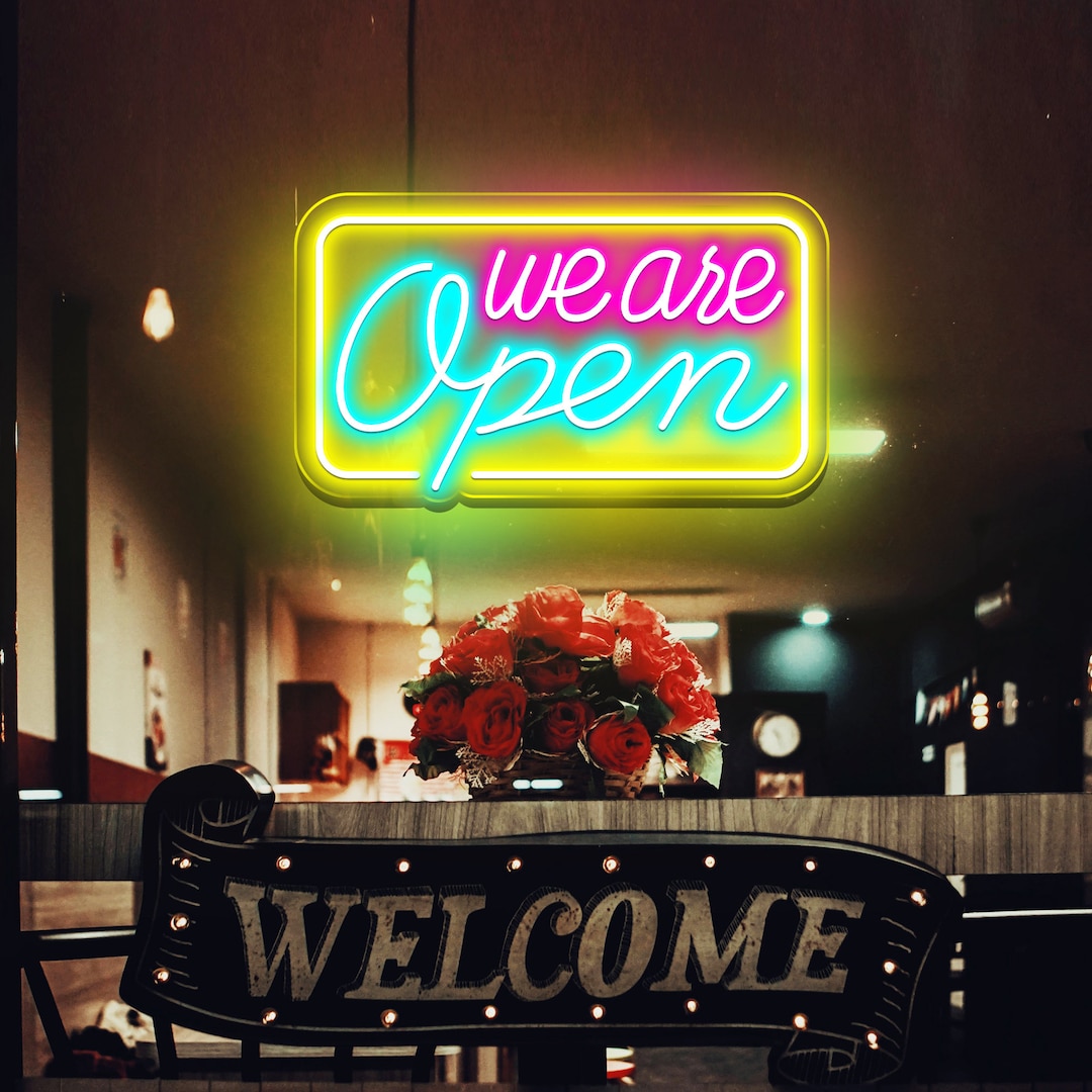 We Are Open Neon Sign,open Neon Light,business Sign,custom Outdoor Open ...