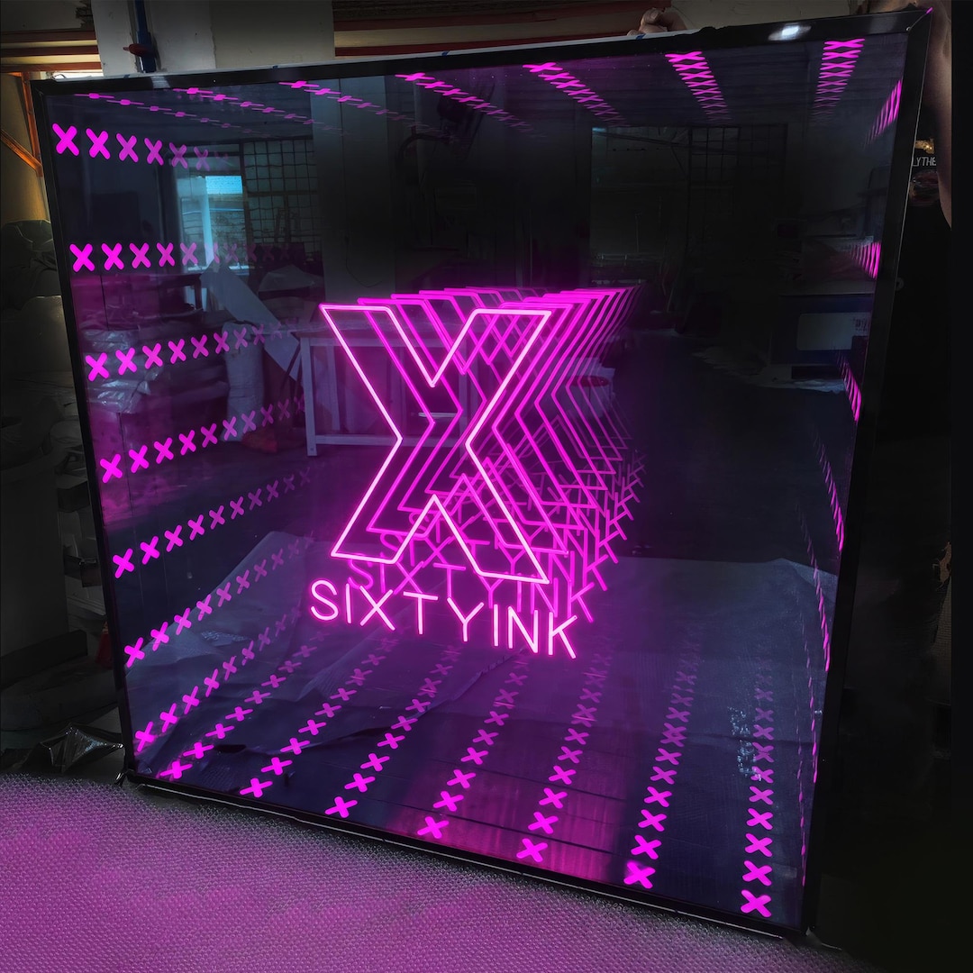 3D Infinity Mirror Sign for Company Logo Decor,3d LED Infinity Mirror ...