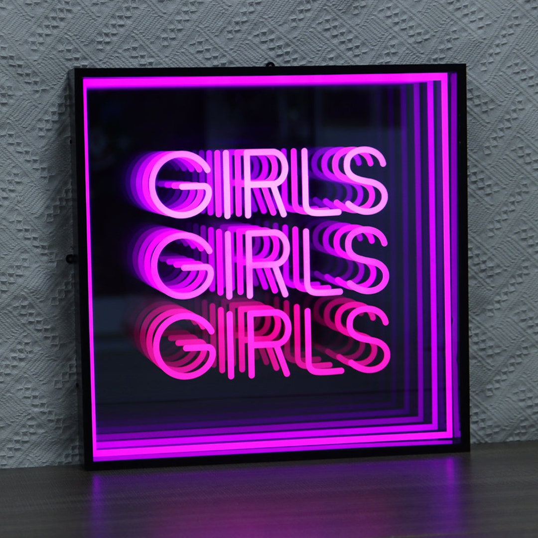 Mirror Neon Sign,infinity Mirror Neon Sign,led Infinity Sign,custom Led ...