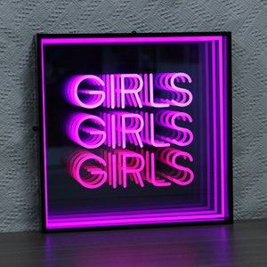 Mirror Neon Sign,infinity Mirror Neon Sign,led Infinity Sign,custom Led ...