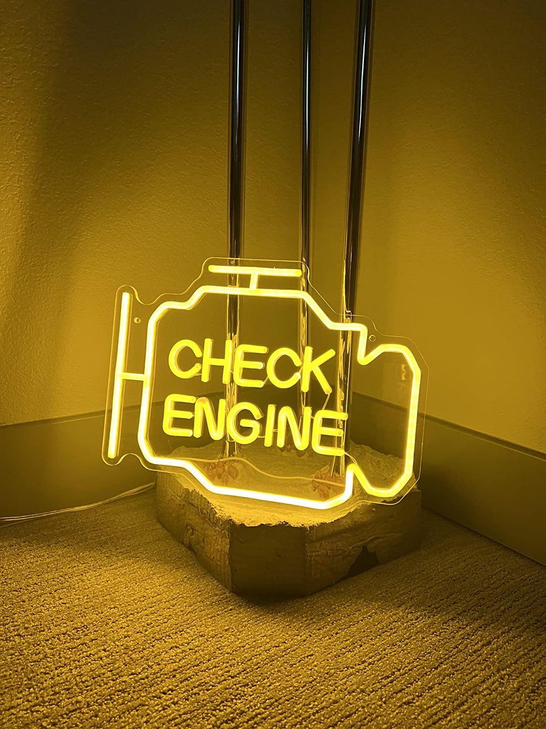 Check Engine LED Neon Sign,auto Shop Signage,car Check Engine Light ...
