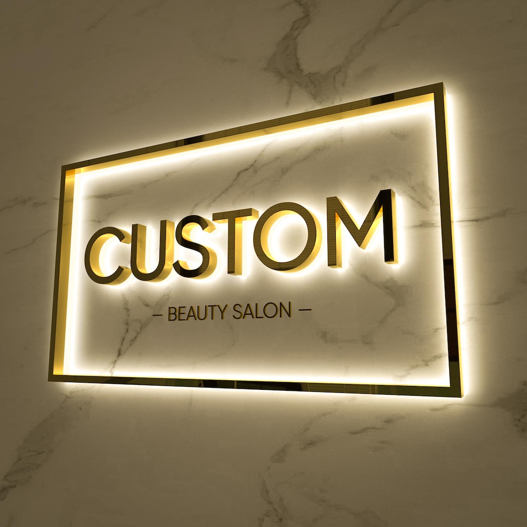 Logotipo retroiluminado 3D personalizado, letrero comercial, letrero ...