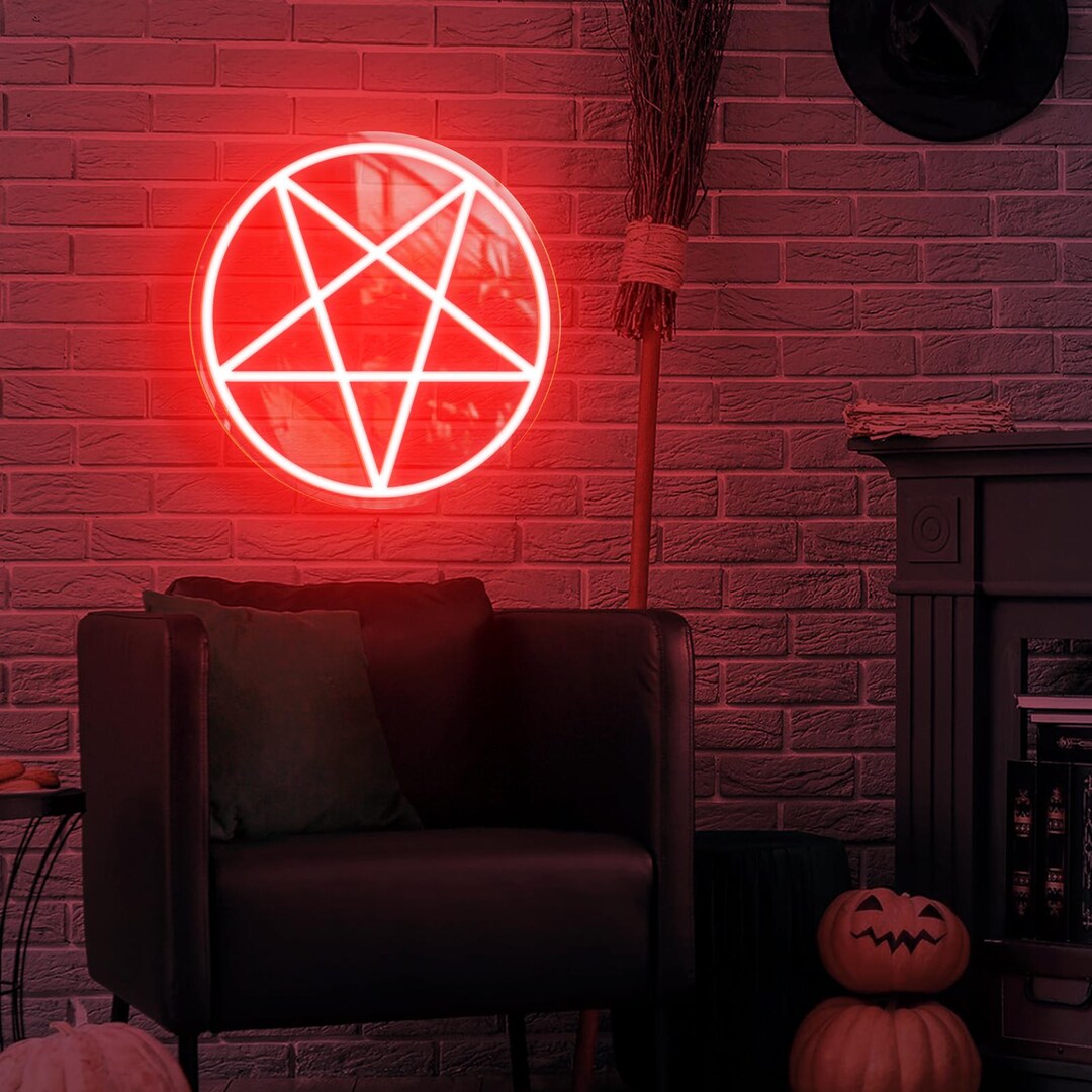 Led Inverted Pentagram Sign LED Light,pentagram Neon Sign, Pentagram ...