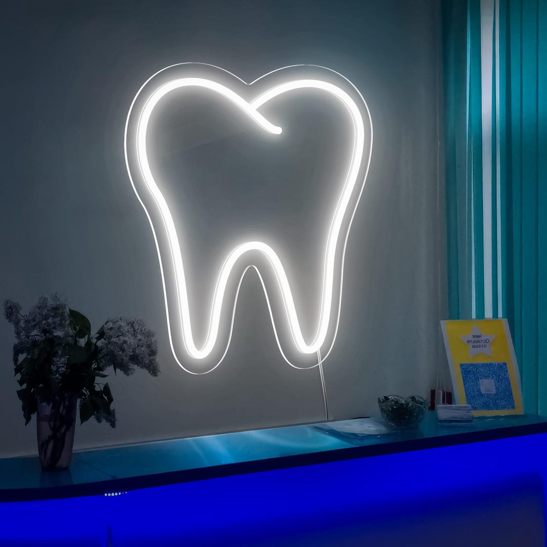 Tooth Neon Sign, Dental Office Decor,neon Light Wall Decoration ...
