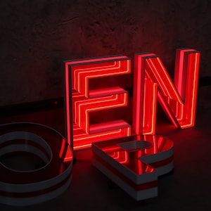 Custom Infinity Mirror Sign, LED Track Channel Infinity Letters ...