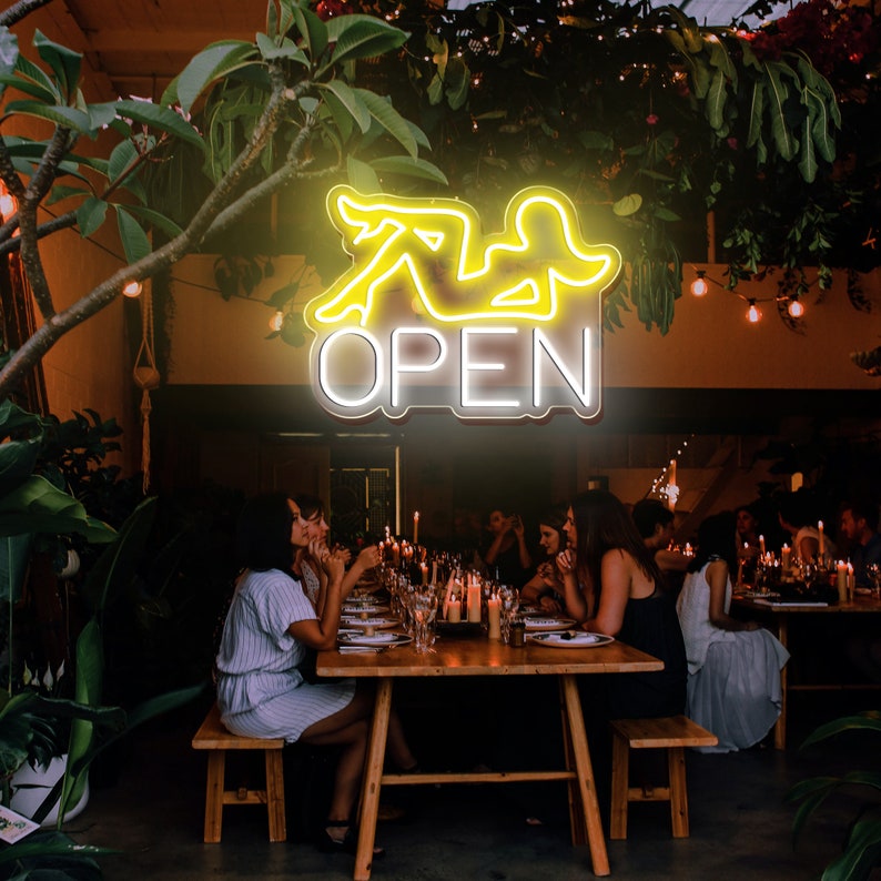 Open Neon Sign Lady Neon Signs for Wall Decor Open Neon Wall Sign Light ...