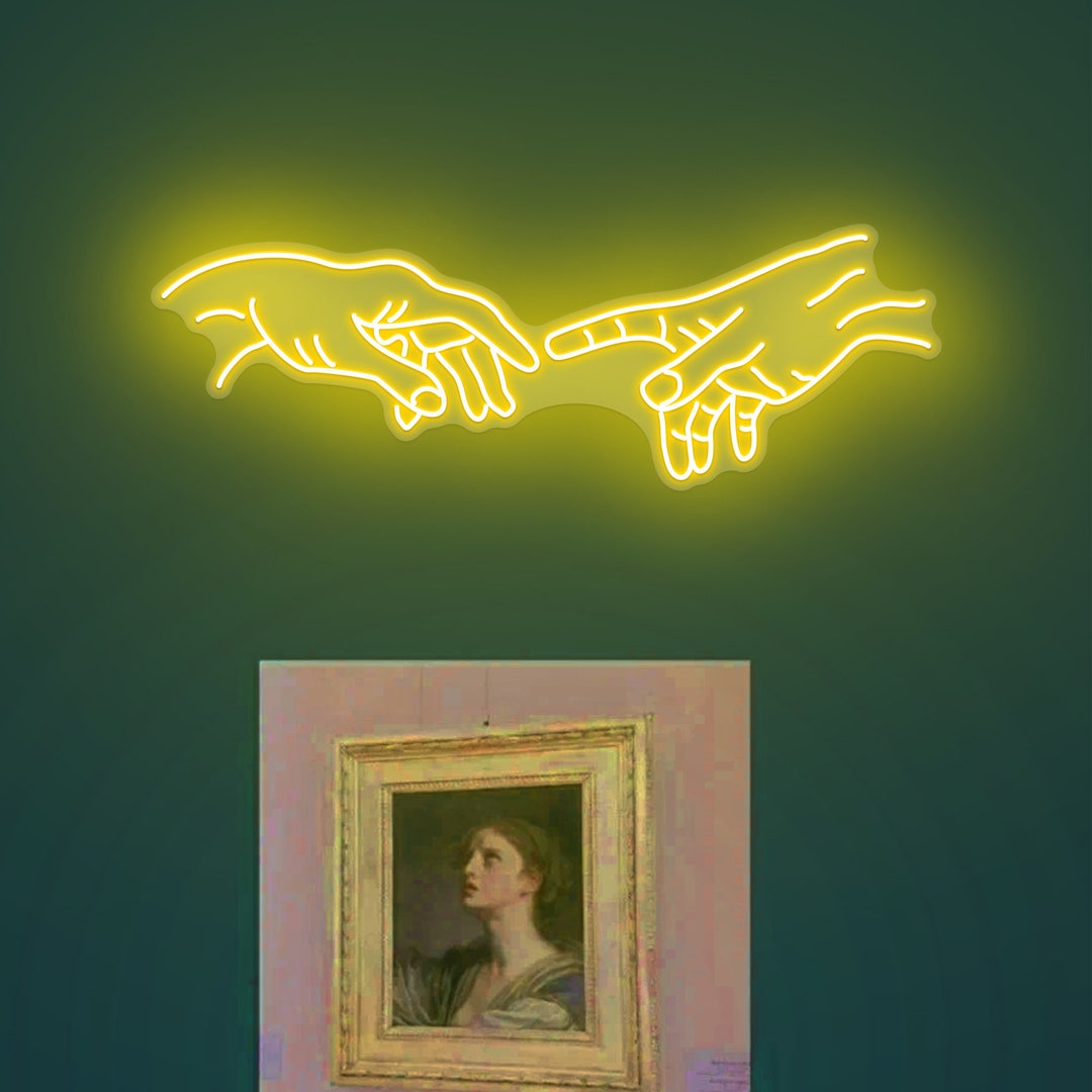 Hand of God Neon Sign, Custom Neon Sign, Neon Sign for Bedroom Office ...