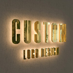 Custom 3D Metal Backlit Sign,sign for Business,halo Illuminated 3D Logo ...