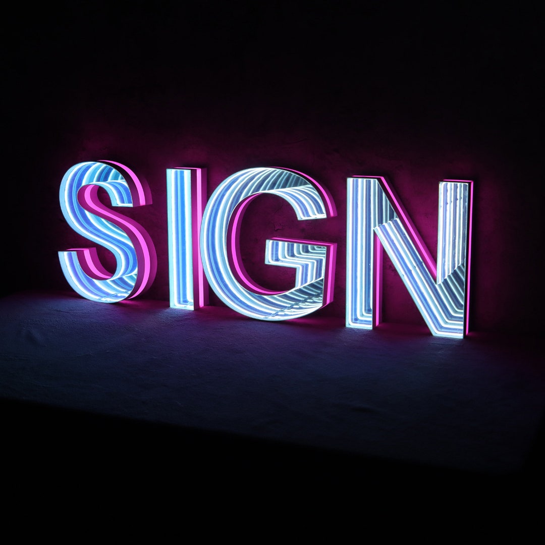 Custom Infinity Mirror LED Track Channel Letters 3D Infinity Mirror Led ...