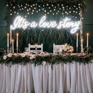 It's a Love Story Neon Sign,neon Sign Bedroom,neon Sign Wall Decor ...