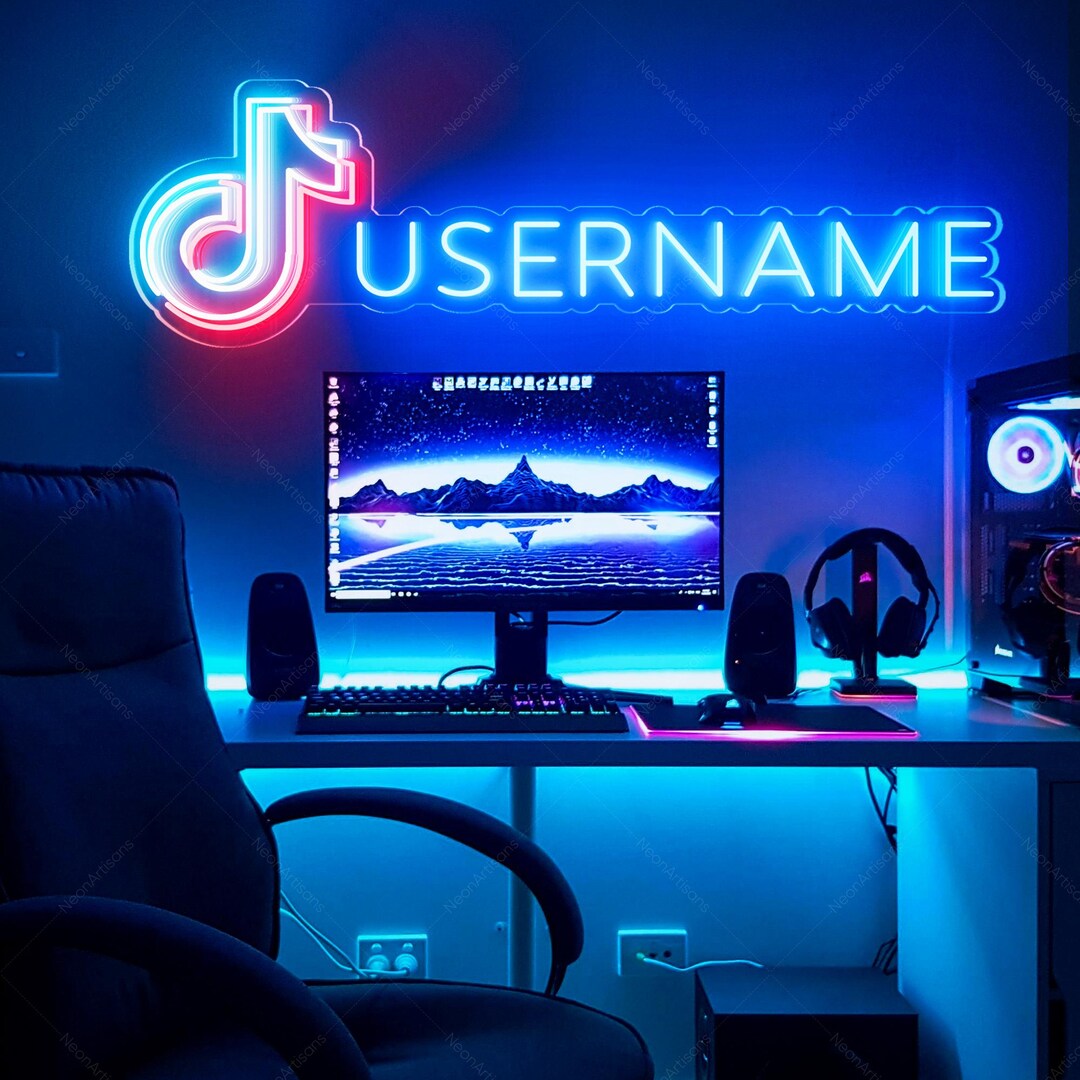 Custom Username Neon Sign,custom Channel Name Neon Sign for Tiktok ...