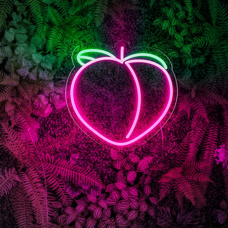 Peach Neon Signs| LED Neon Lights| Fruit Led Sign| Neon Wall Decor ...