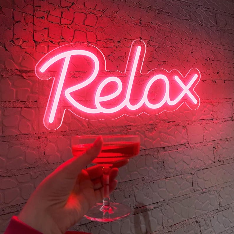 Relax Neon Sign Relax Led Sign Relax Wall Decor Relax Wall Art Neon ...