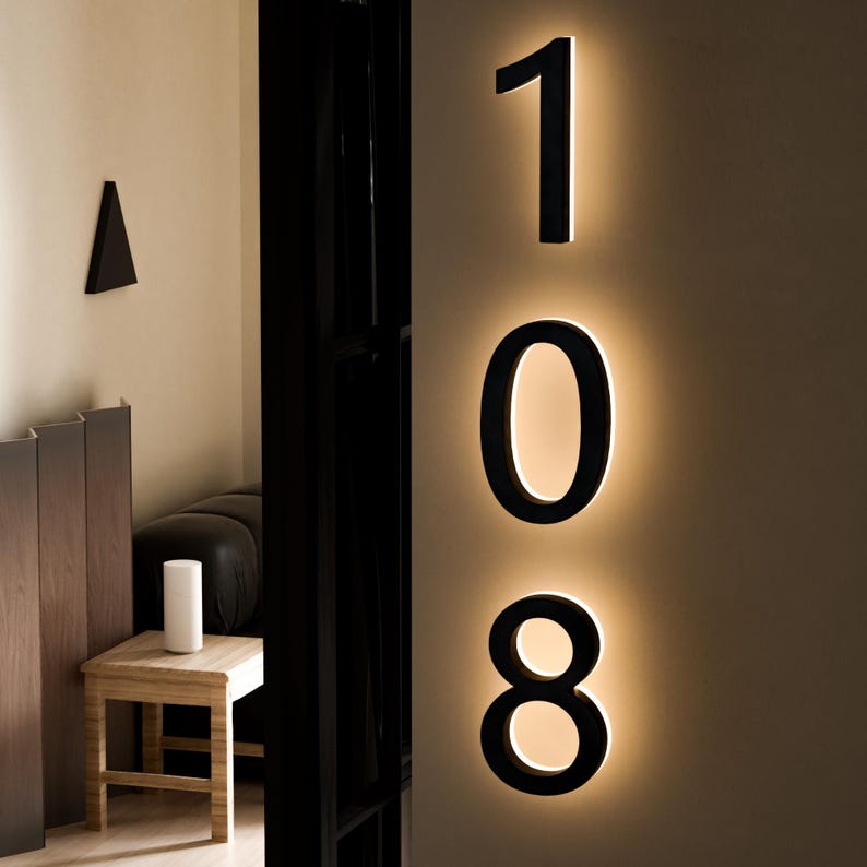 Solar House Number,personalized House Number, Light up Address Sign ...