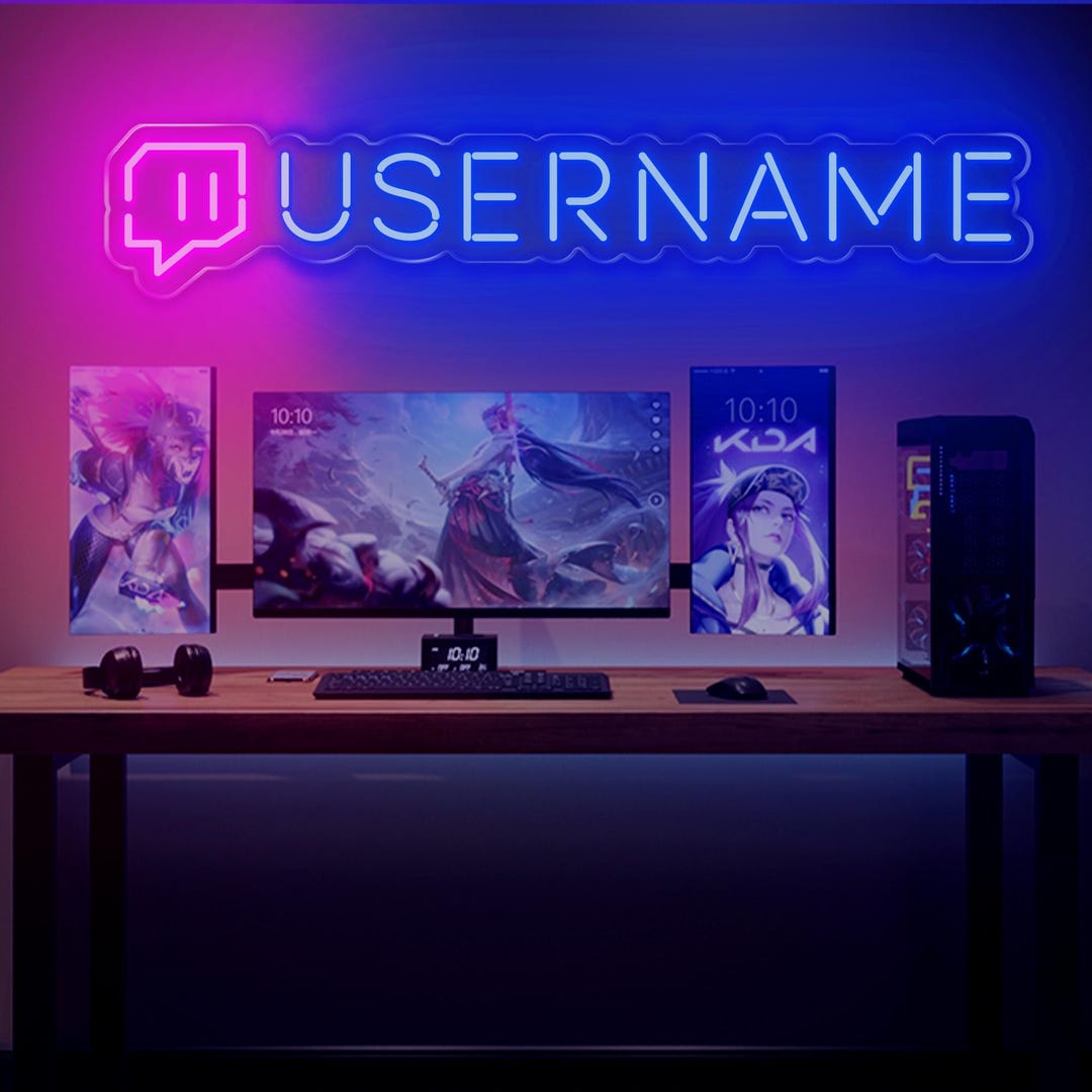 Custom Twitch Username Neon Sign,custom Gamer Tag Led Neon Sign for Ins ...