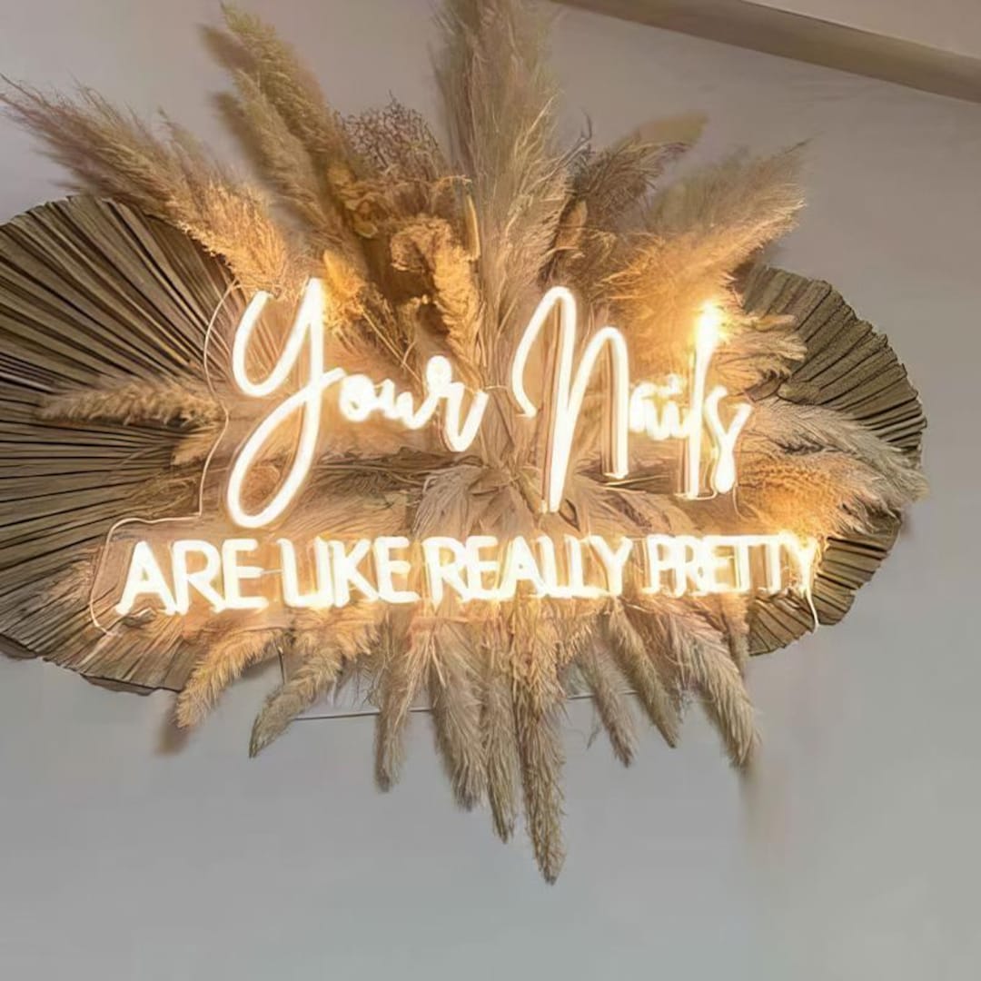 Custom Neon Sign,beauty Spa Neon Sign,pampas Grass Neon Sign for Nails ...