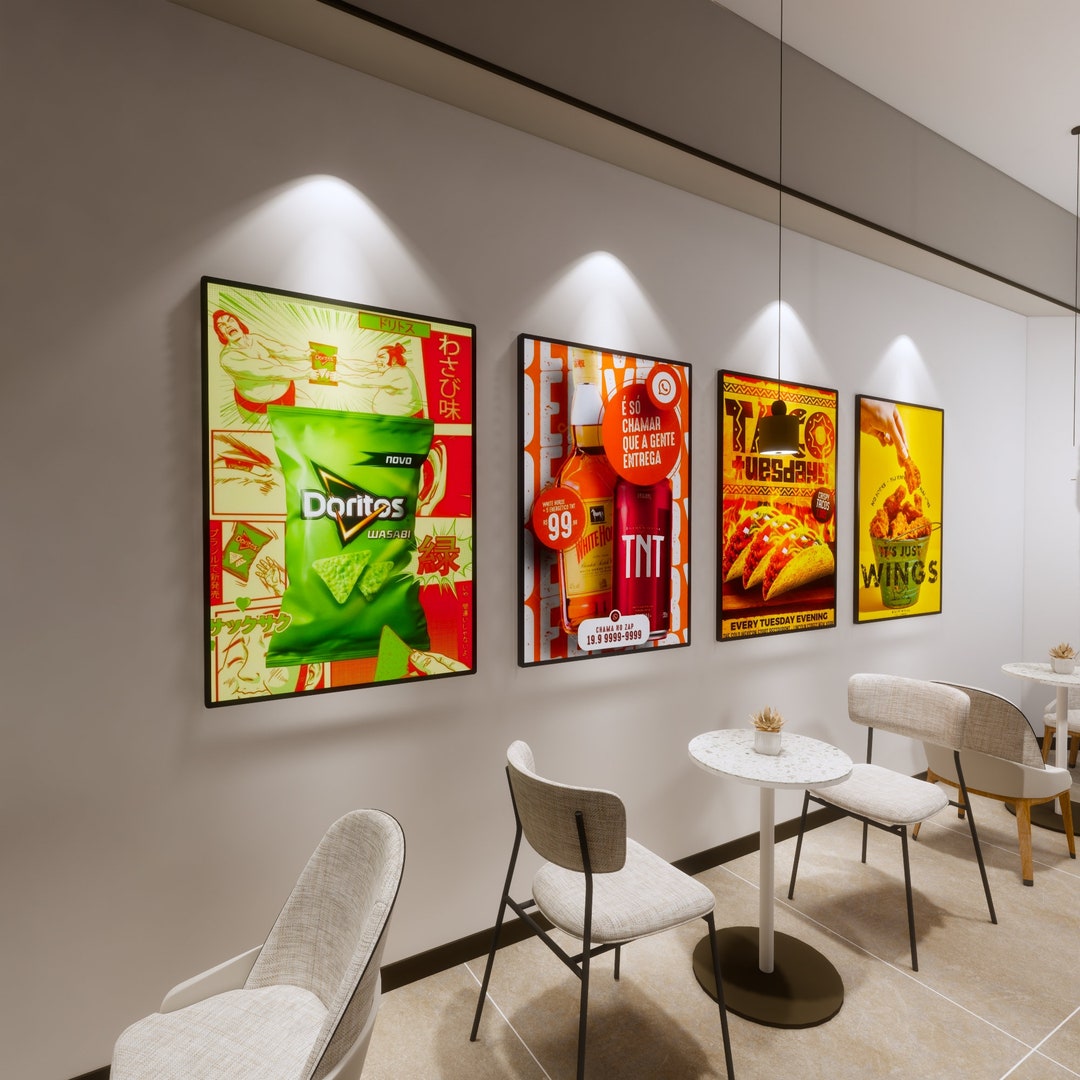 LED Frame Advertise Light Box, Restaurant Advertising Wall Mount Menu ...