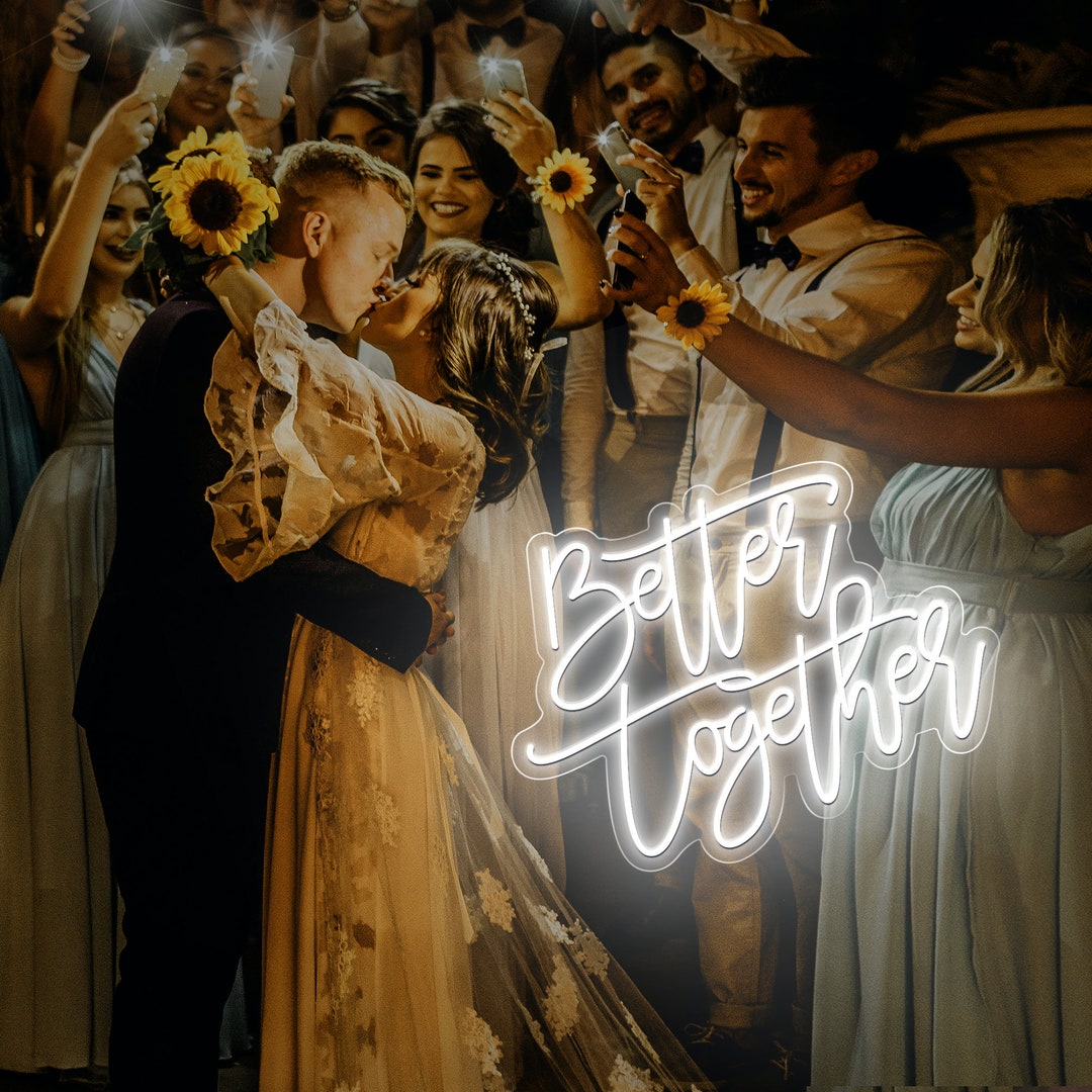 Better Together Neon Sign, Wedding Neon Sign, Party Room Garden Wall ...