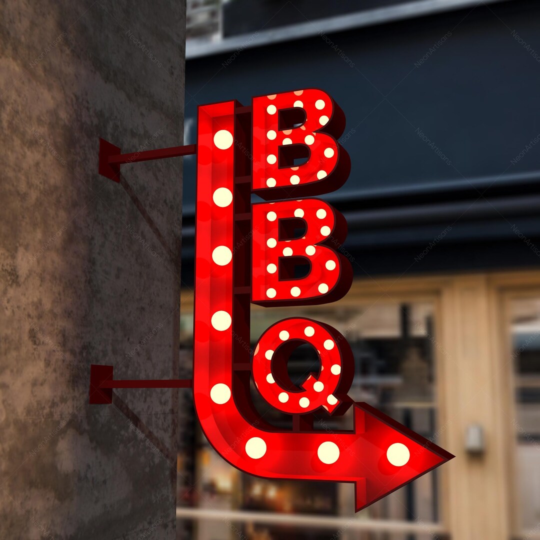 BBQ Sign,rustic Metal Letter ,custom Marquee Logo Signs,business Sign ...