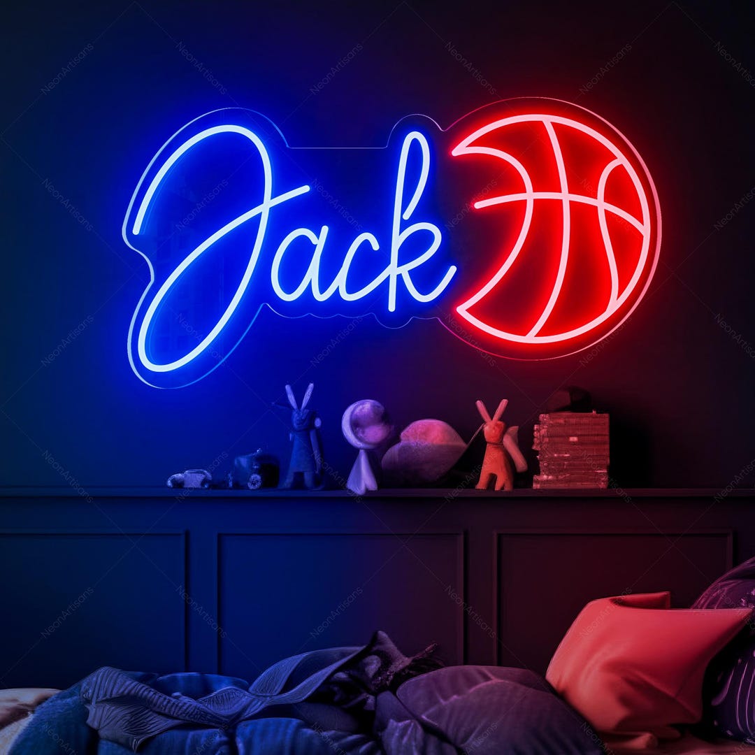 Custom Basketball Neon Sign, Neon Name Sign, Personalized Basketball ...