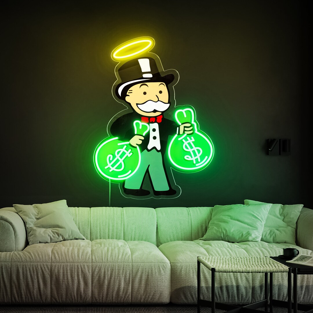 Monopoly Cash Neon Sign, UV Print Neon Sign,custom Neon Sign,home Wall ...