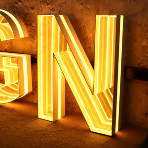 Light up Letter|infinity LED 3D Infinity Mirror Neon for Musical Decor ...