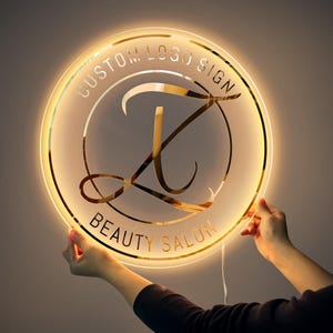 Salon Logo Sign,acrylic Logo,hair Studio Light up Sign,beauty Salon ...