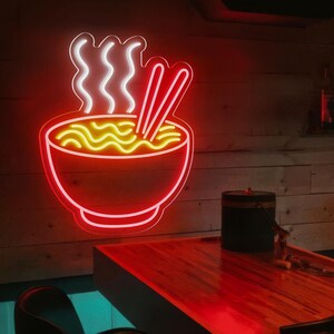 Ramen Bowl Neon Sign,custom Japanese Noodles Restaurant Neon Light ...