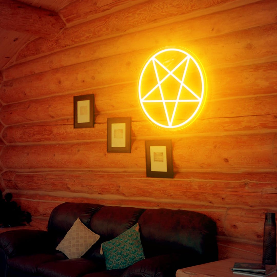 Led Inverted Pentagram Sign LED Light,pentagram Neon Sign, Pentagram ...