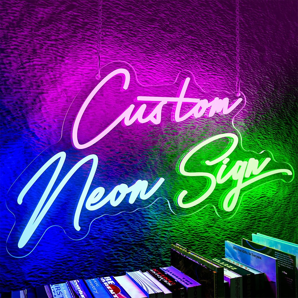 Custom Neon Logo Sign|business Neon Sign|neon Business Round Neon Sign ...