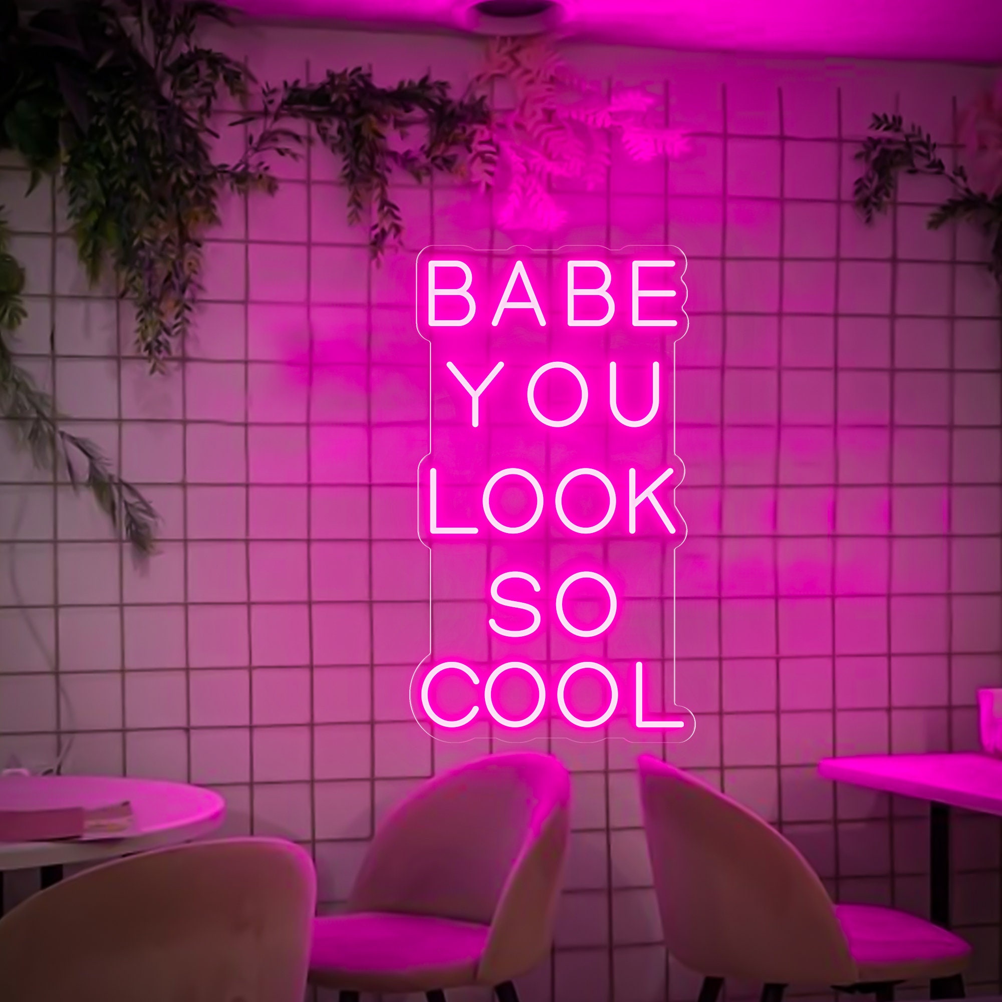 Baby You Look so Cool Neon Sign, Neon Sign Bar Art Decoration,neon Sign ...
