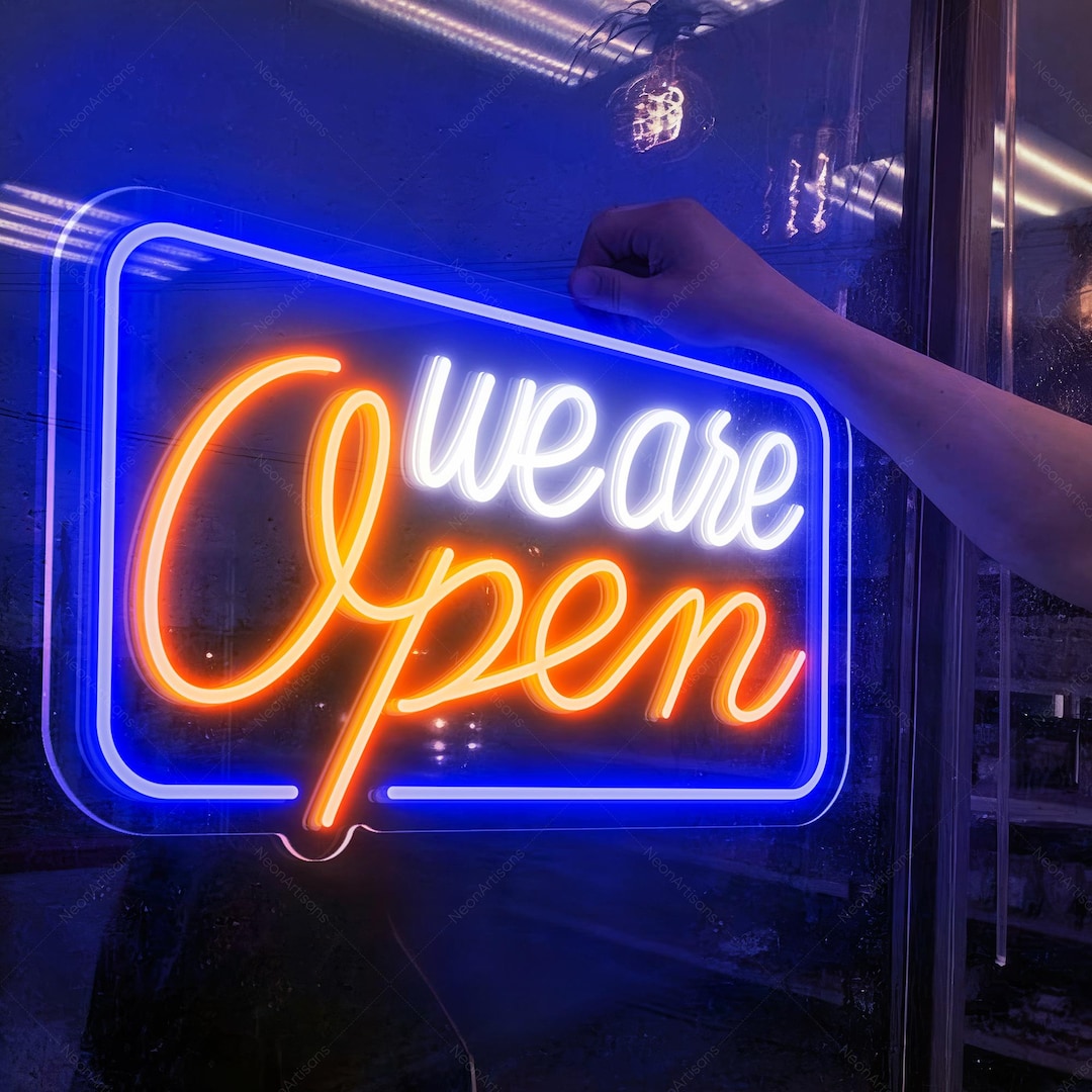 We Are Open Neon Sign,open Neon Light,business Sign,custom Outdoor Open ...