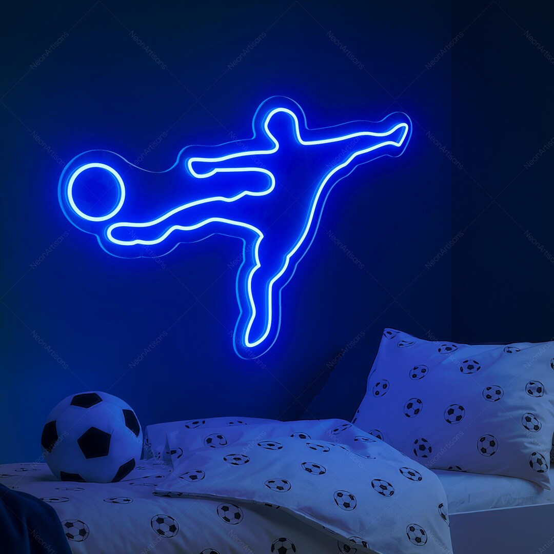 Footballer Sport Neon Sign,soccer Player LED Neon Sign, Bedroom Wall ...