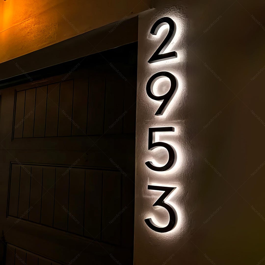 Backlit House Number, Hotel Room Numbers Sign, Custom House Number ...