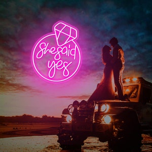 She Said Yes Neon Sign Marriage Proposal Sign Custom Wedding Neon Sign ...