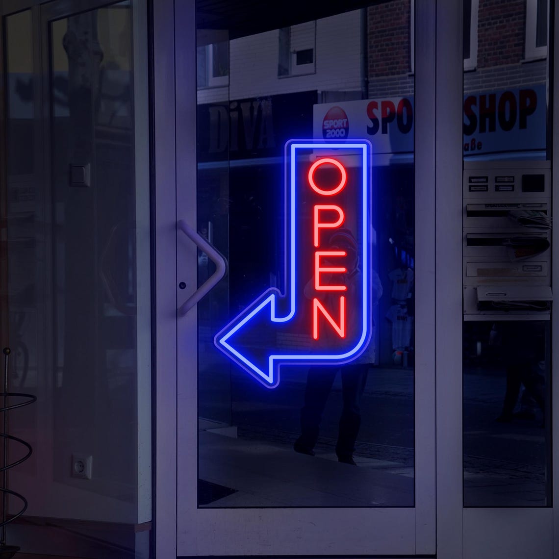 Open Arrow Neon Sign,custom Open Sig,open House Arrow,bar Open Light ...
